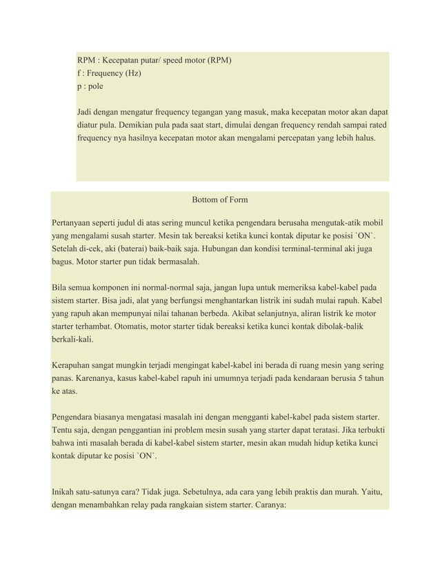 Lporan mtor starter | PDF