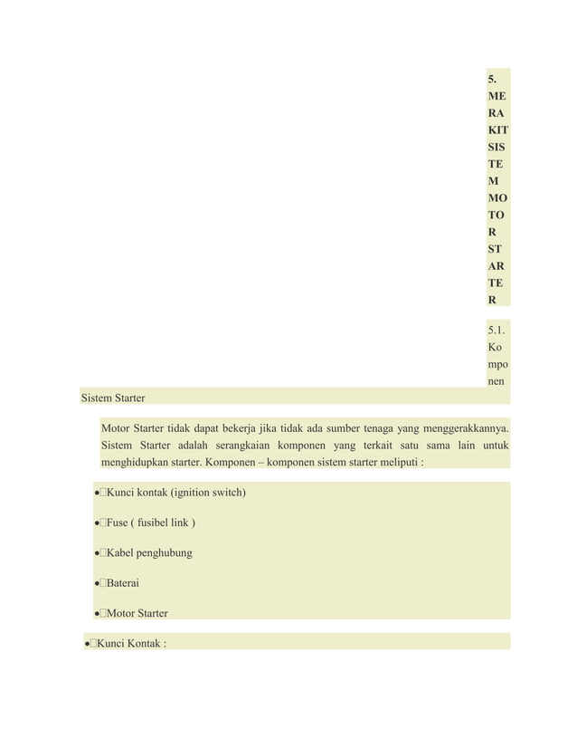 Lporan mtor starter | PDF
