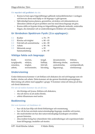 Lpp kraft rörelse arbete | PDF | Physics | Science
