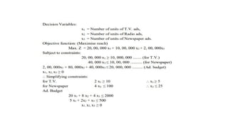 lpp and simplex method to solve system of equations | PPT