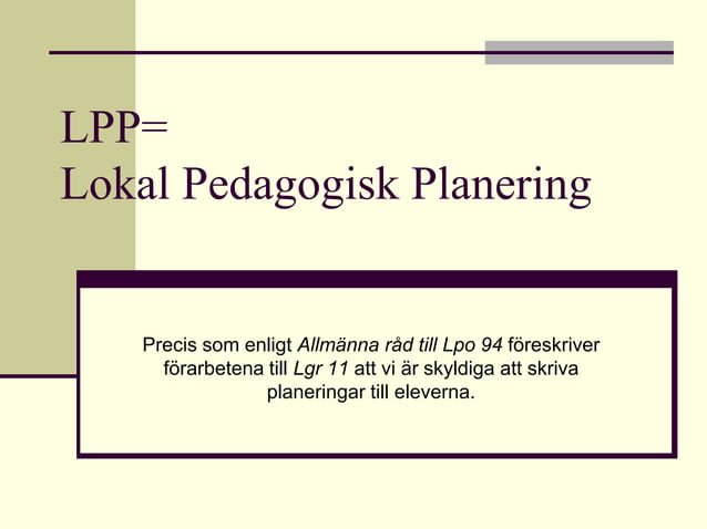 Lpp=lokal pedagogisk planering | PPT