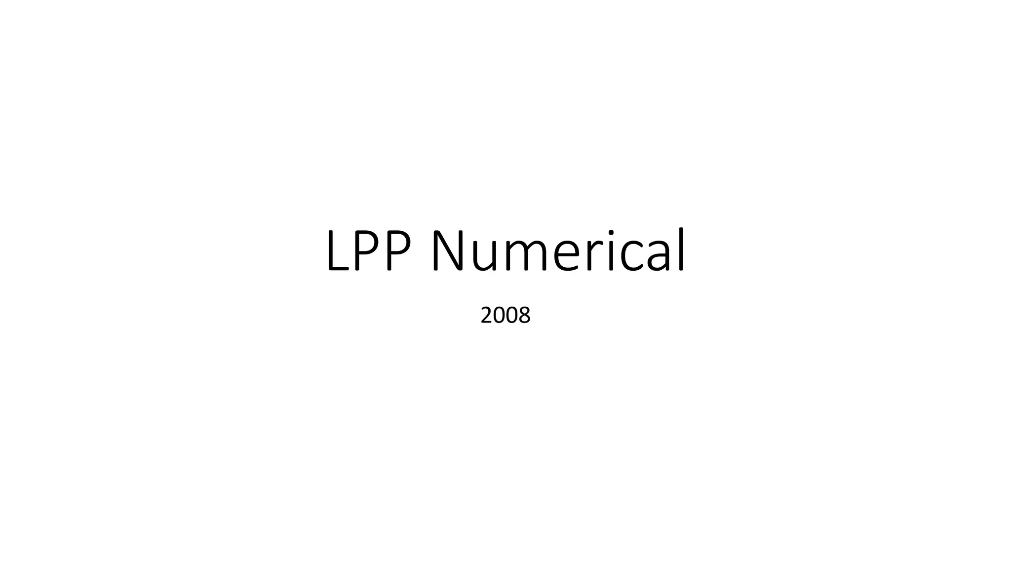 Lpp numerical | PPTX