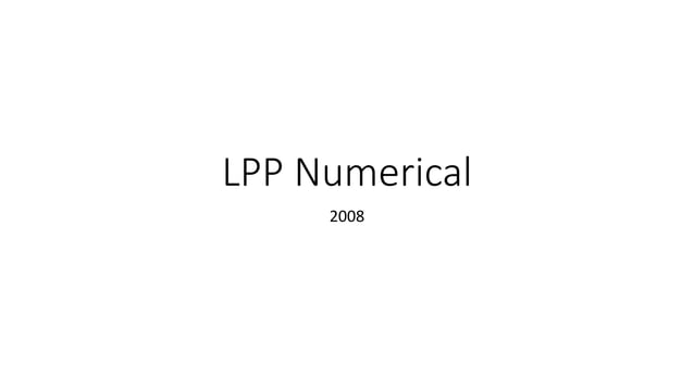 Lpp numerical | PPT