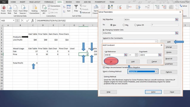 Lpp Using Excel Solver Pptx Computer Software And Applications 2281