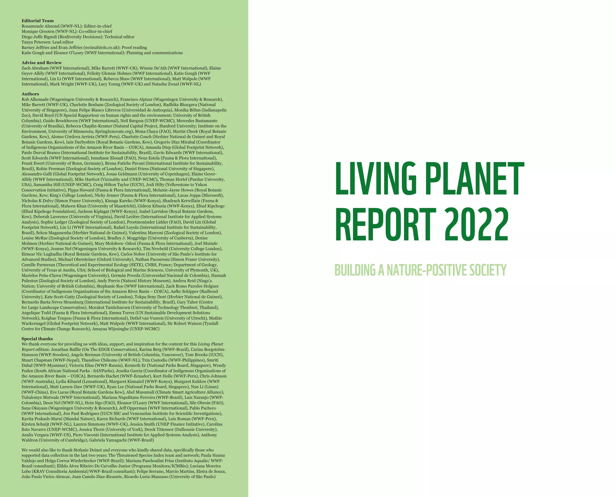 WWF Living Planet Report 2022 | PDF