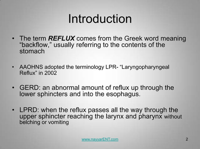 LPR Laryngopharyngeal Reflux | PPTX