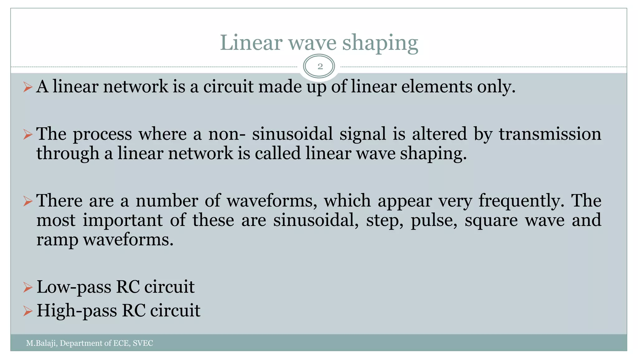 Lowpass RC circuit | PPTX