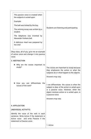 Detailed Lesson Plan on Passive and Active Voice | PDF