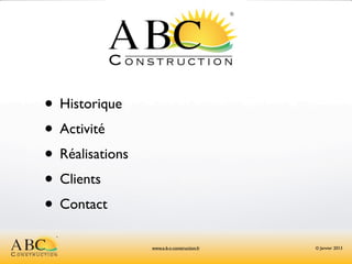 Company's presentation [ABC Construction] | PDF