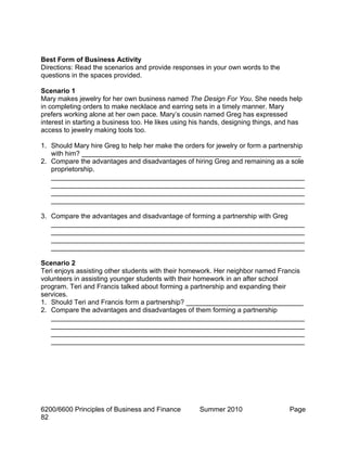 L:\Principles Of Business Notes\2 01 Notes | PDF