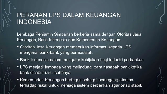 Lembaga Penjamin Simpanan (LPS) | PPTX