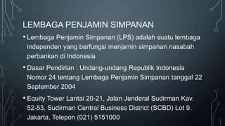 Lembaga Penjamin Simpanan (LPS) | PPTX