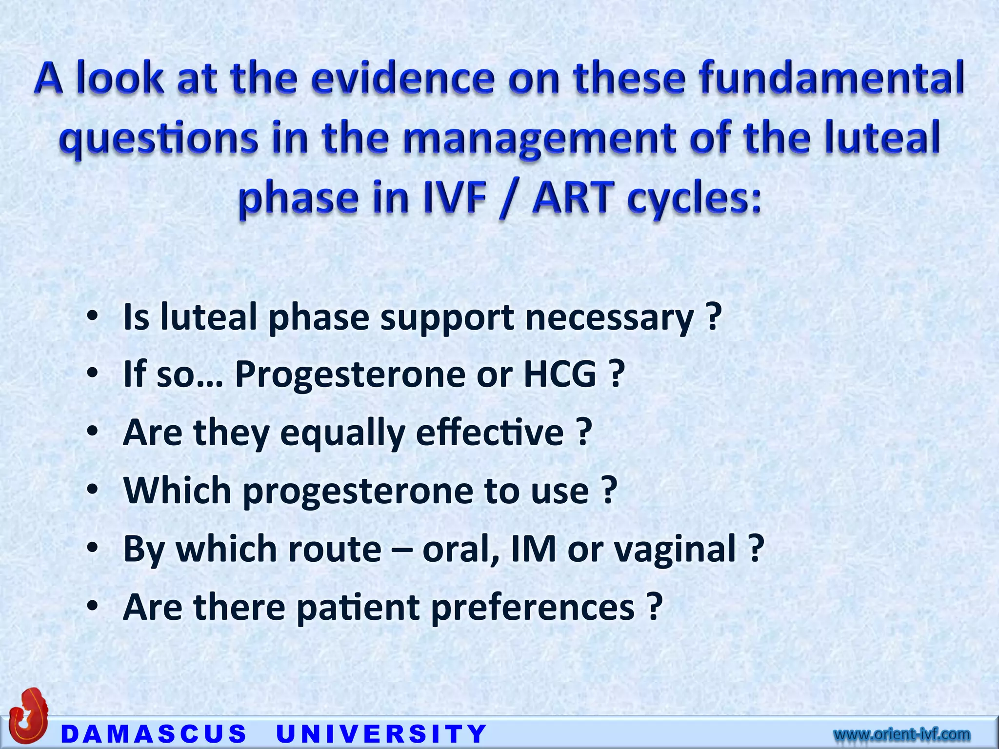 Luteal Phase Support | PDF