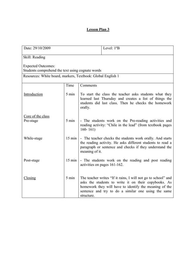 Lesson Plans - First Unit | DOCX