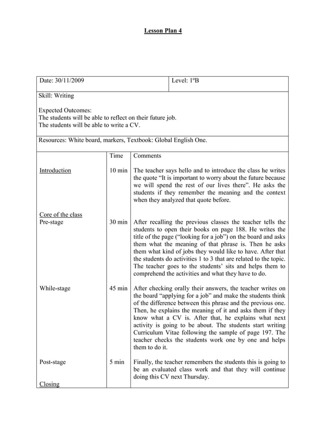 Lesson Plans - Second Unit | DOCX