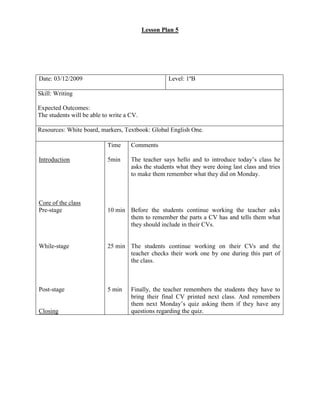 Lesson Plans - Second Unit | DOCX