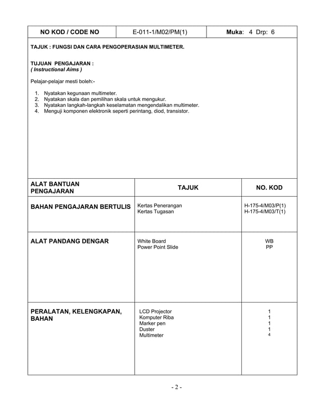 Lp teori multimeter | PDF