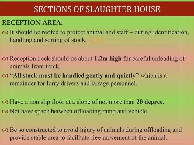 LAYOUT,DESIGN ,OPERATIONS ,EQUIPMENTS and maintenance in SLAUGHTER ...