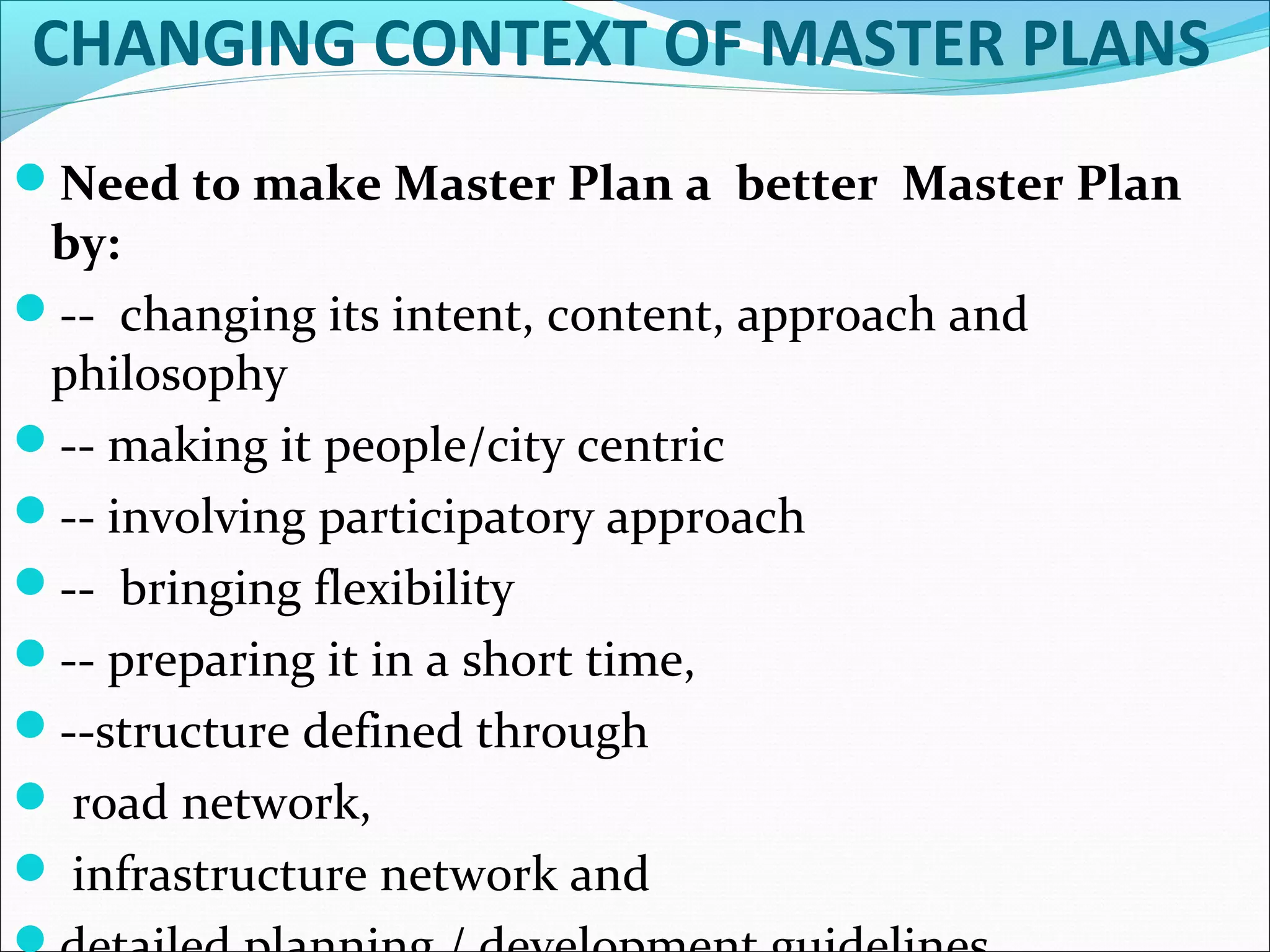 Methodology for Preparation of Master Plan | PPT