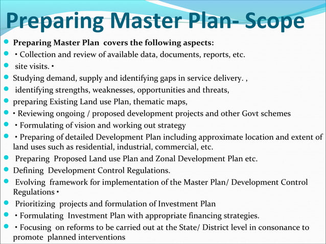 Methodology for Preparation of Master Plan | PPT