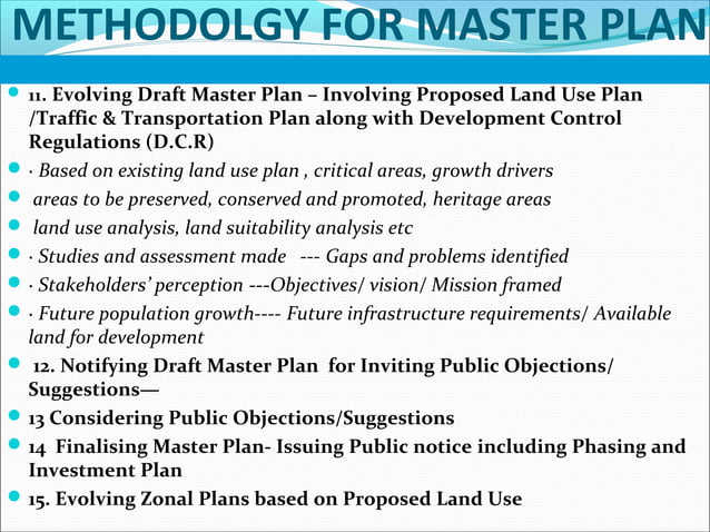 Methodology for Preparation of Master Plan | PPT