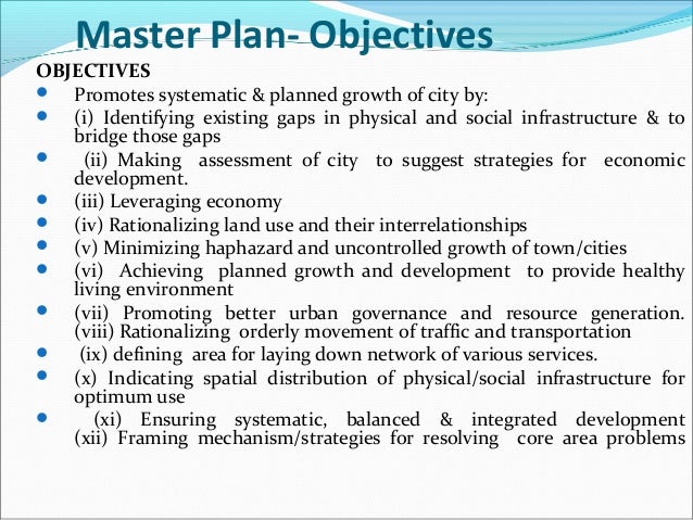 Methodology for Preparation of Master Plan