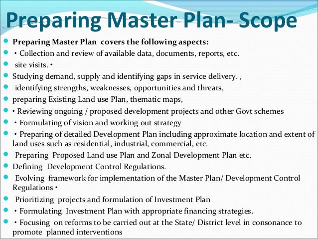 Methodology for Preparation of Master Plan