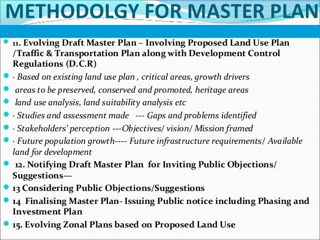Methodology for Preparation of Master Plan