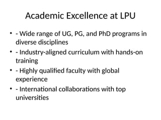 LPU_Best_Presentation . LPU is best all information in one PPT | PPT