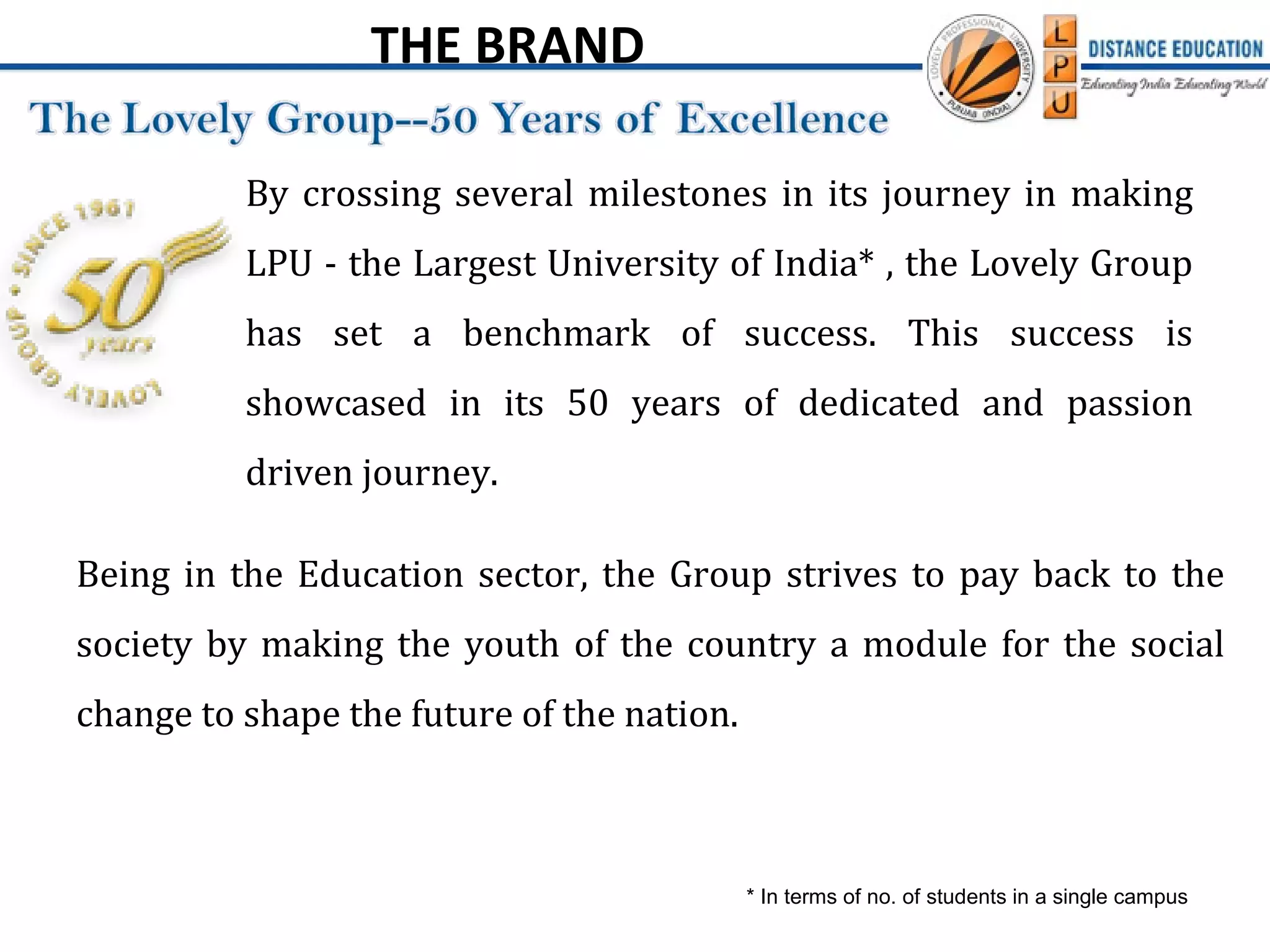 Lovely Professional University Distance Education | PPT