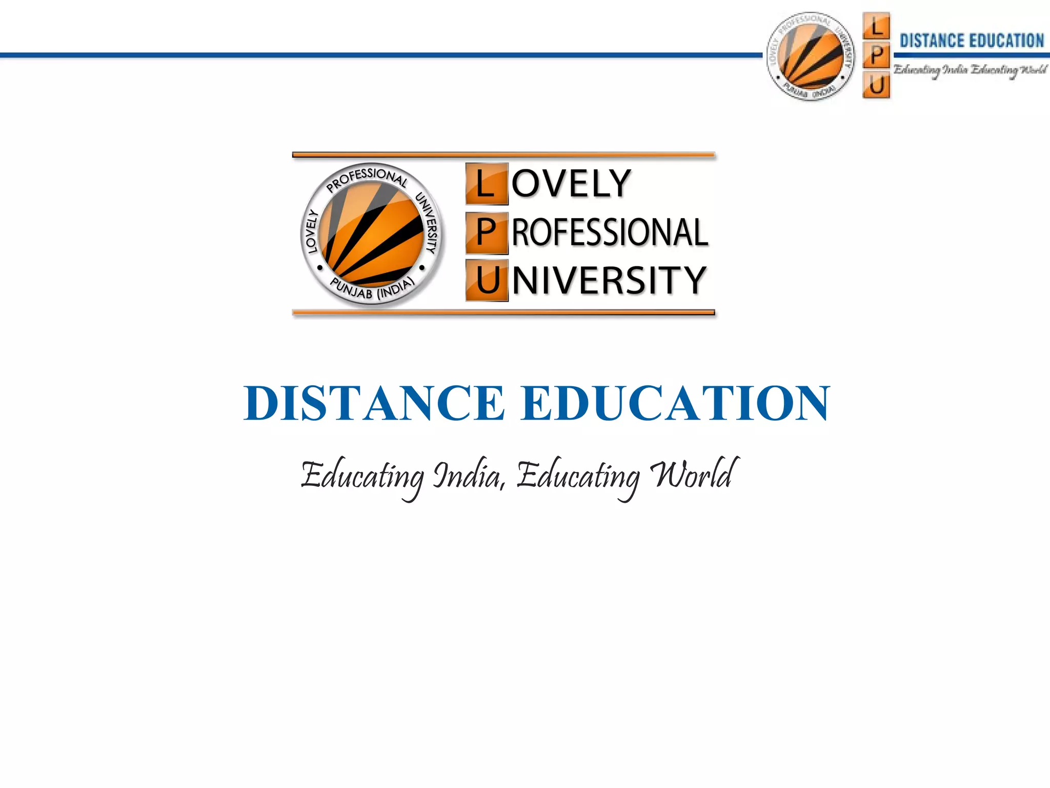 Lovely Professional University Distance Education | PPT