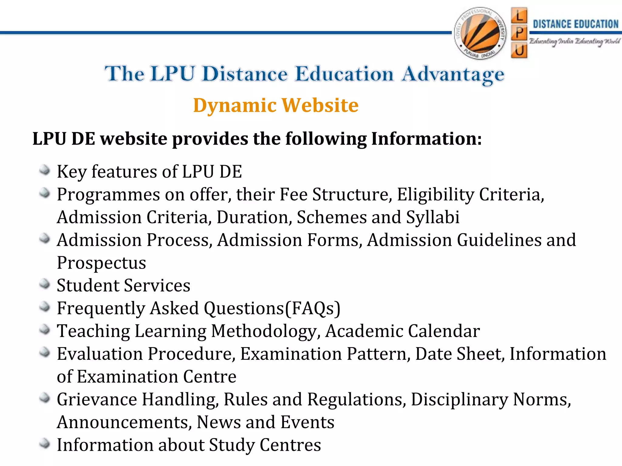 Lovely Professional University Distance Education | PPT