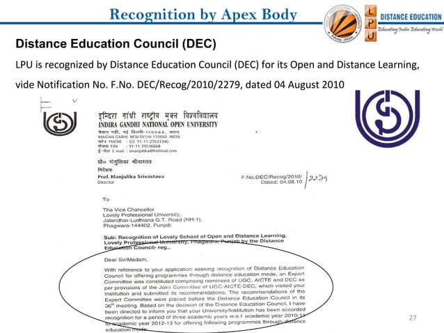 Lovely Professional University Distance Education | PPT