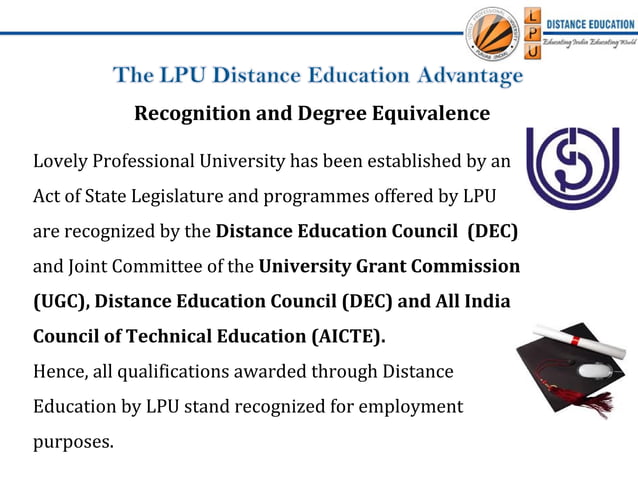 Lovely Professional University Distance Education | PPT