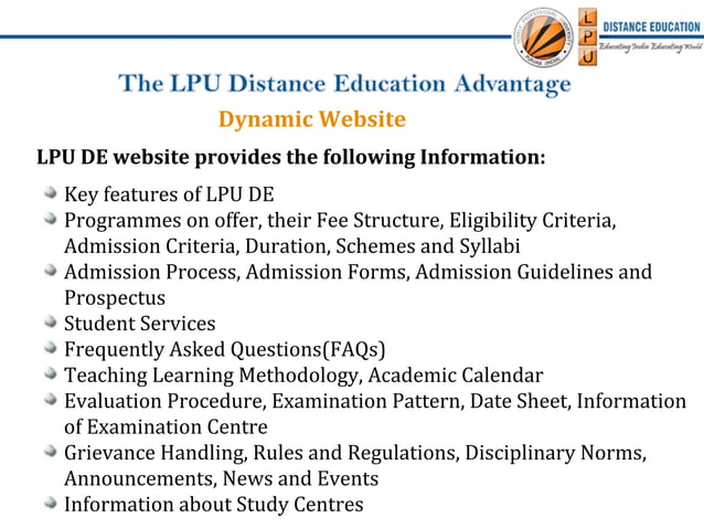 Lovely Professional University Distance Education | PPT