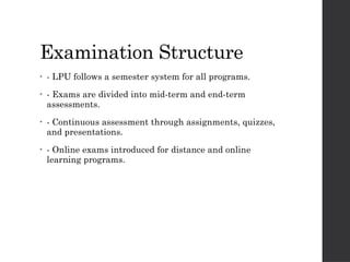 LPU_Examination_Overview.pptx........... | PPTX