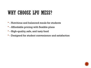 LPU_Mess_Package_Overview.pptx.......... | PPT