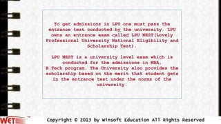 LPU NEST 2017 APPLICATION FORM, ELIGIBILITY, RESULT AND ADMIT CARD | PPT