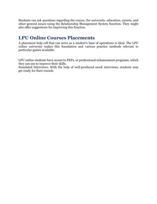 LPU Online Education | PDF | Postgraduate Education | College Education