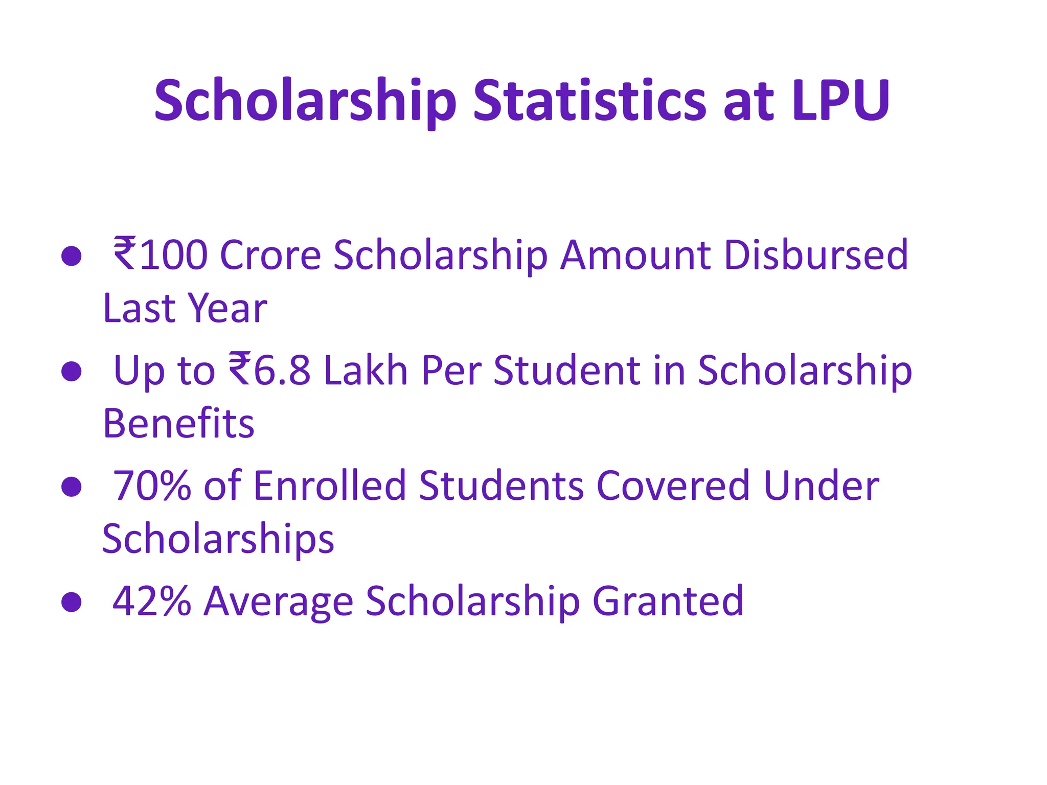 LPU Scholarships Presentation - In Detail | PDF