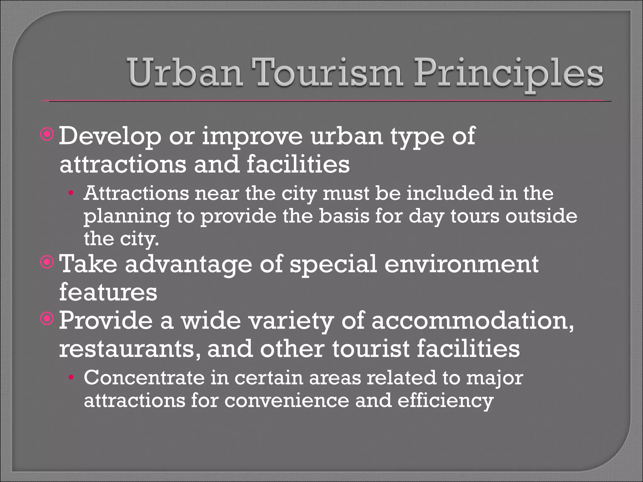 urban tourism planning | PPT