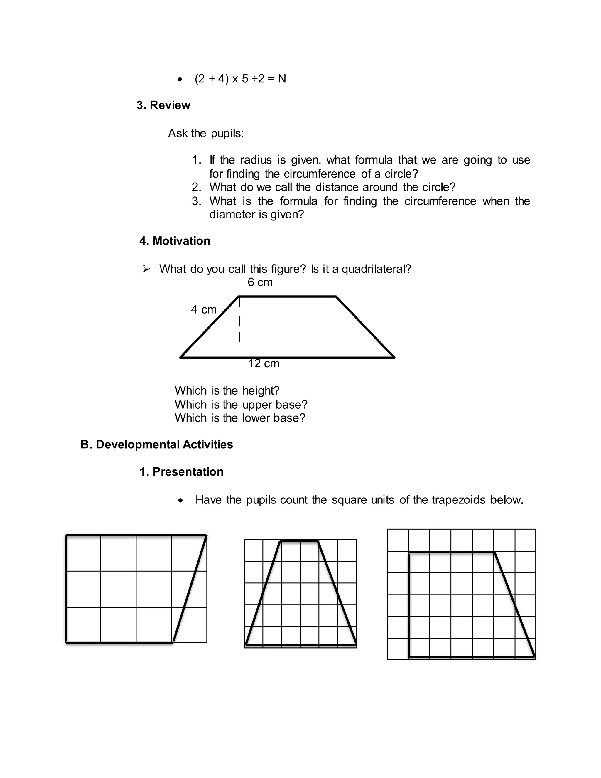 Lp visualizing and finding the area of trapezoid | DOCX