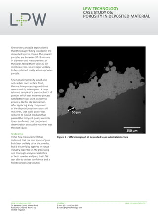 POROSITY IN DEPOSITED MATERIAL - ADDITIVE MANUFACTURING | PDF