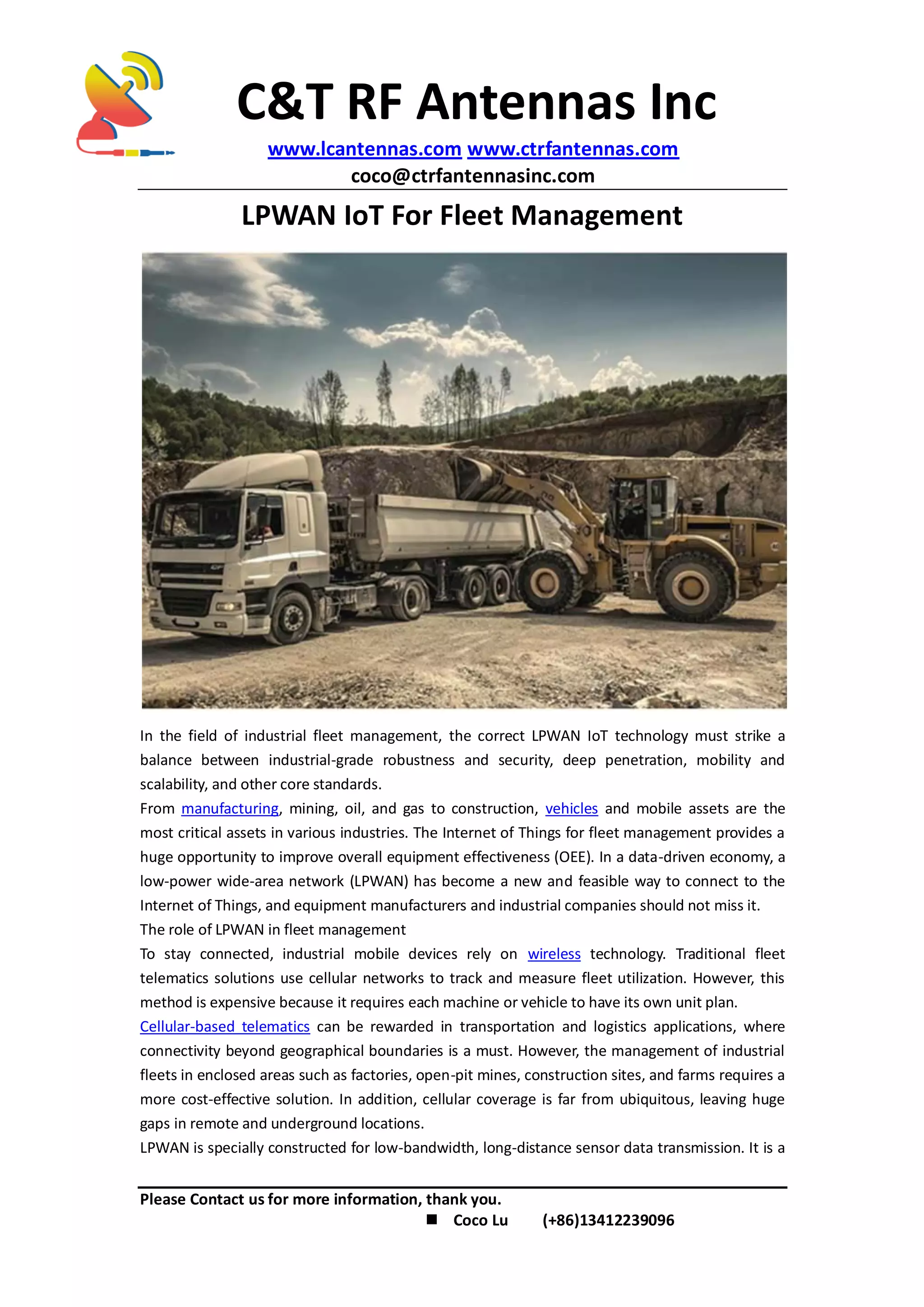 Lpwan IoT for fleet management | PDF