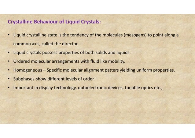 LQD.pdf Liquid crystals introduction and explanation | PPT