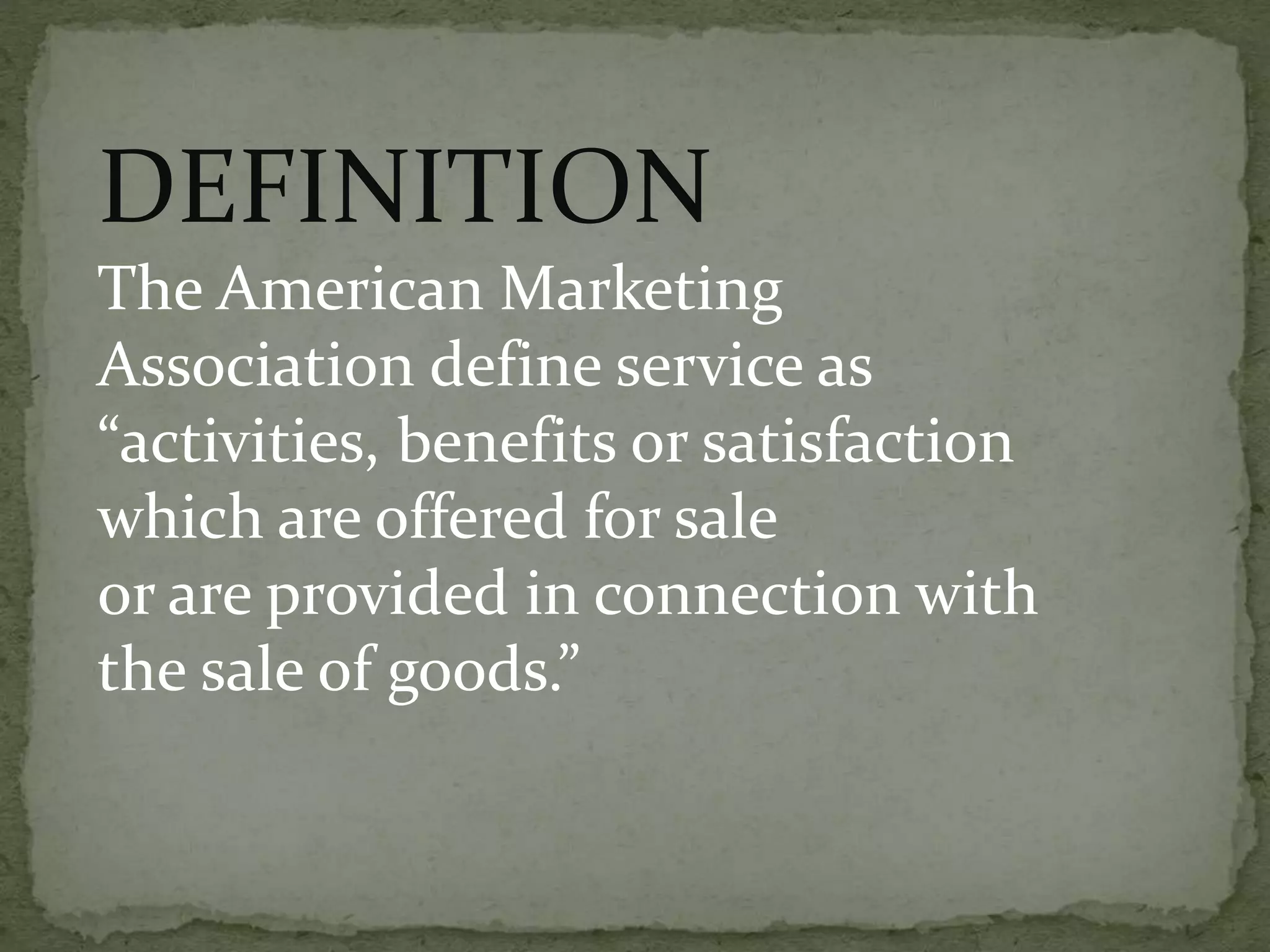 Marketing of services - BAF | PPT