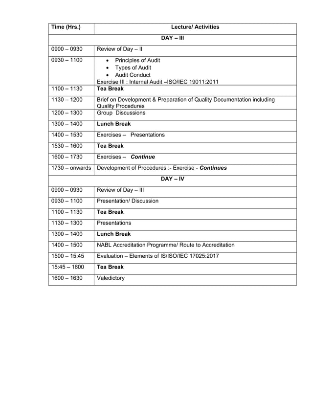 Lqms 4 day schedule-2017 | PDF