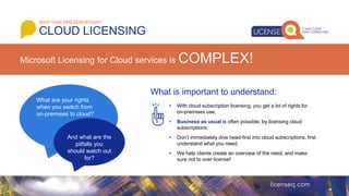 Microsoft Cloud Services Licensing | PPTX