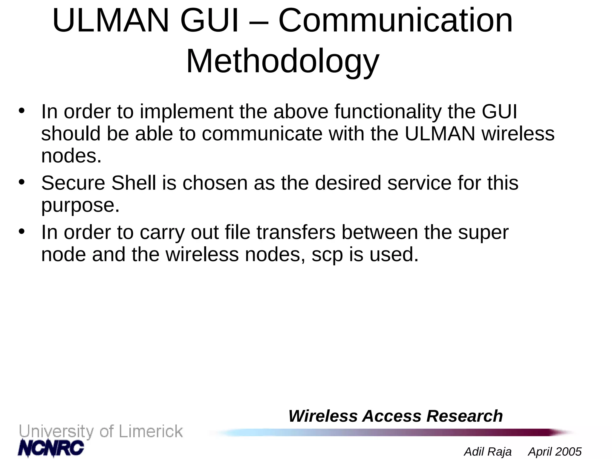 ULMAN GUI Specifications | PPT