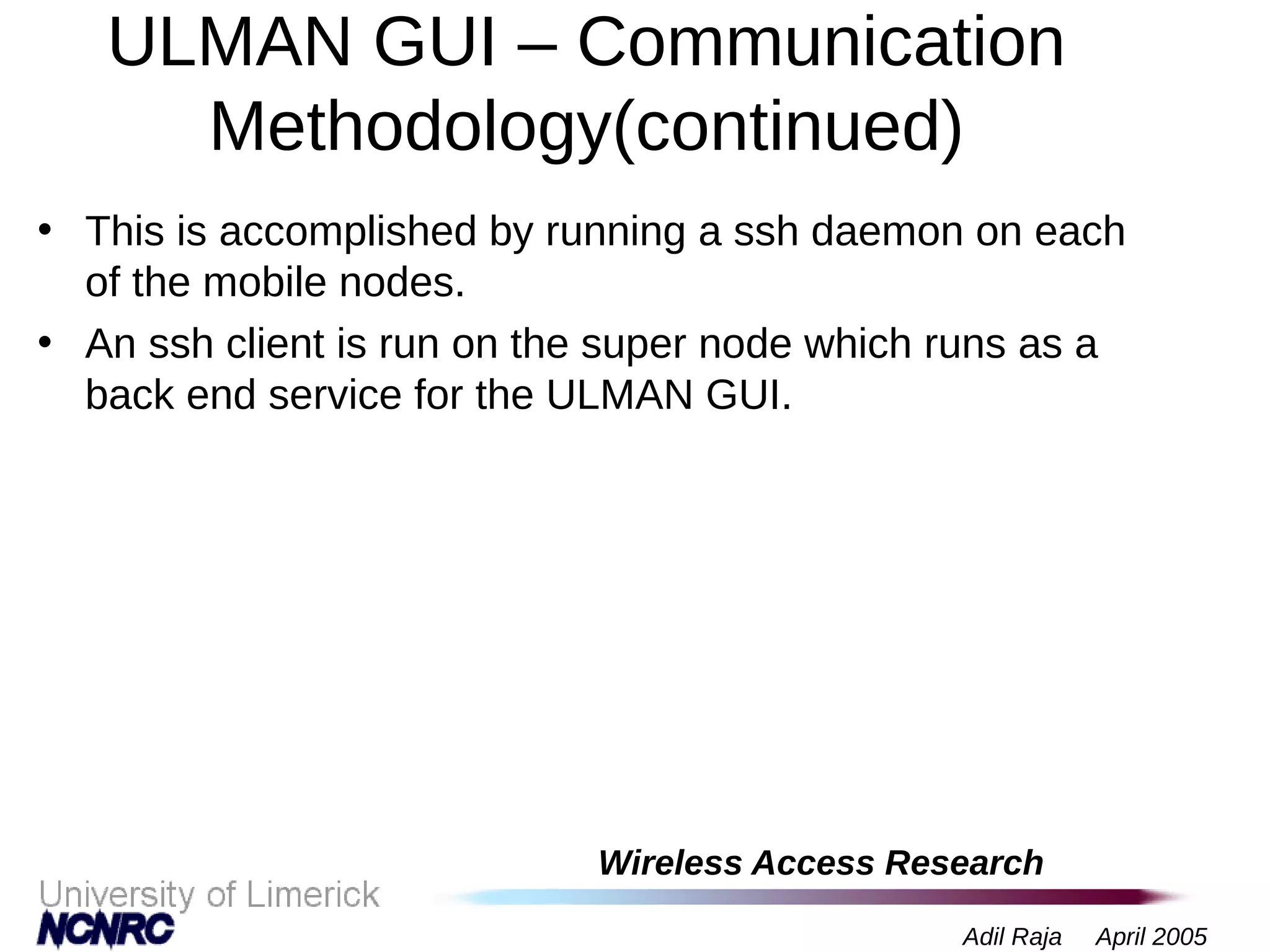 ULMAN GUI Specifications | PPT